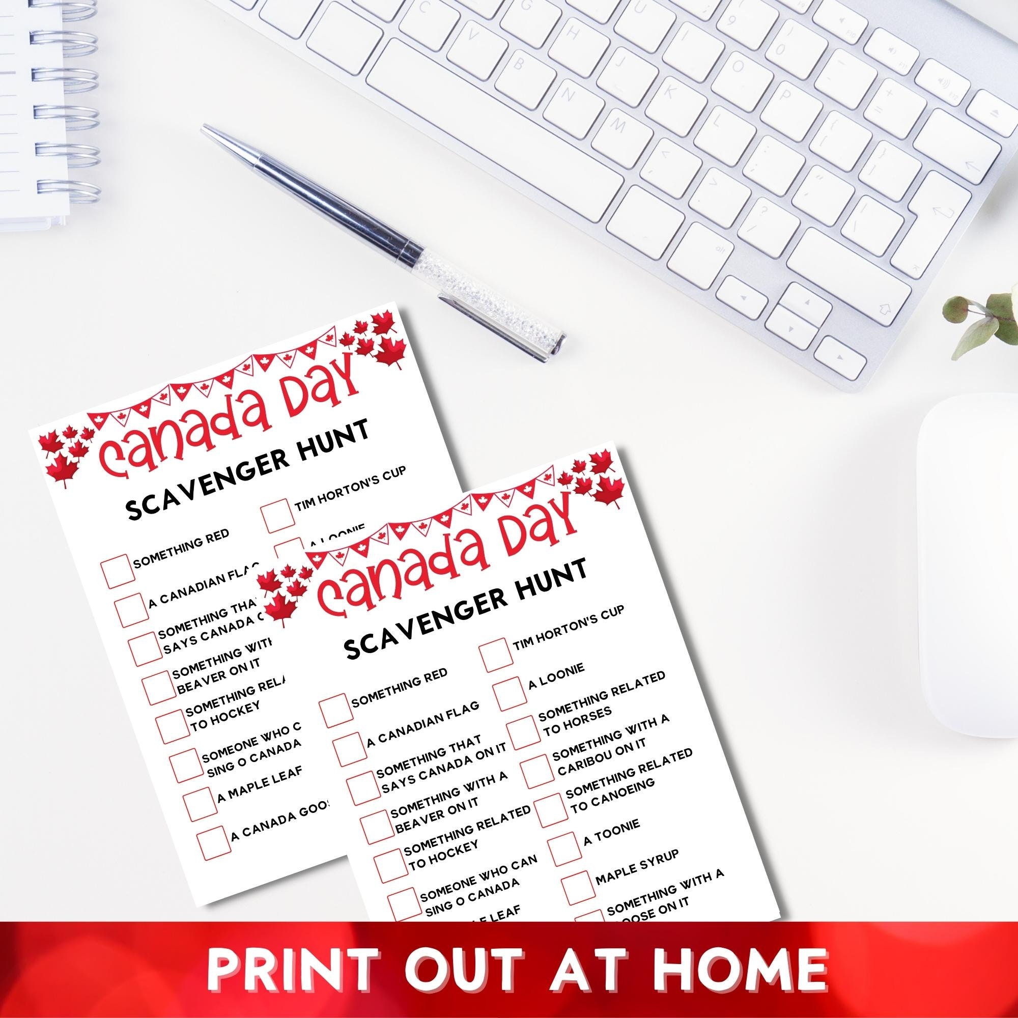 Canada Day Scavenger Hunt Game Printable Instant Download - Etsy