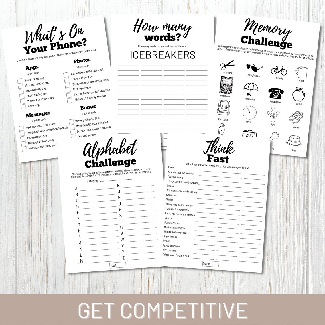 Icebreaker Games, Team Building Game, Office Games, Instant Download ...