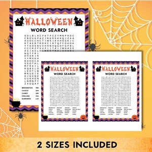 Printable Halloween Word Search Game, Party Game, Classroom, Instant ...