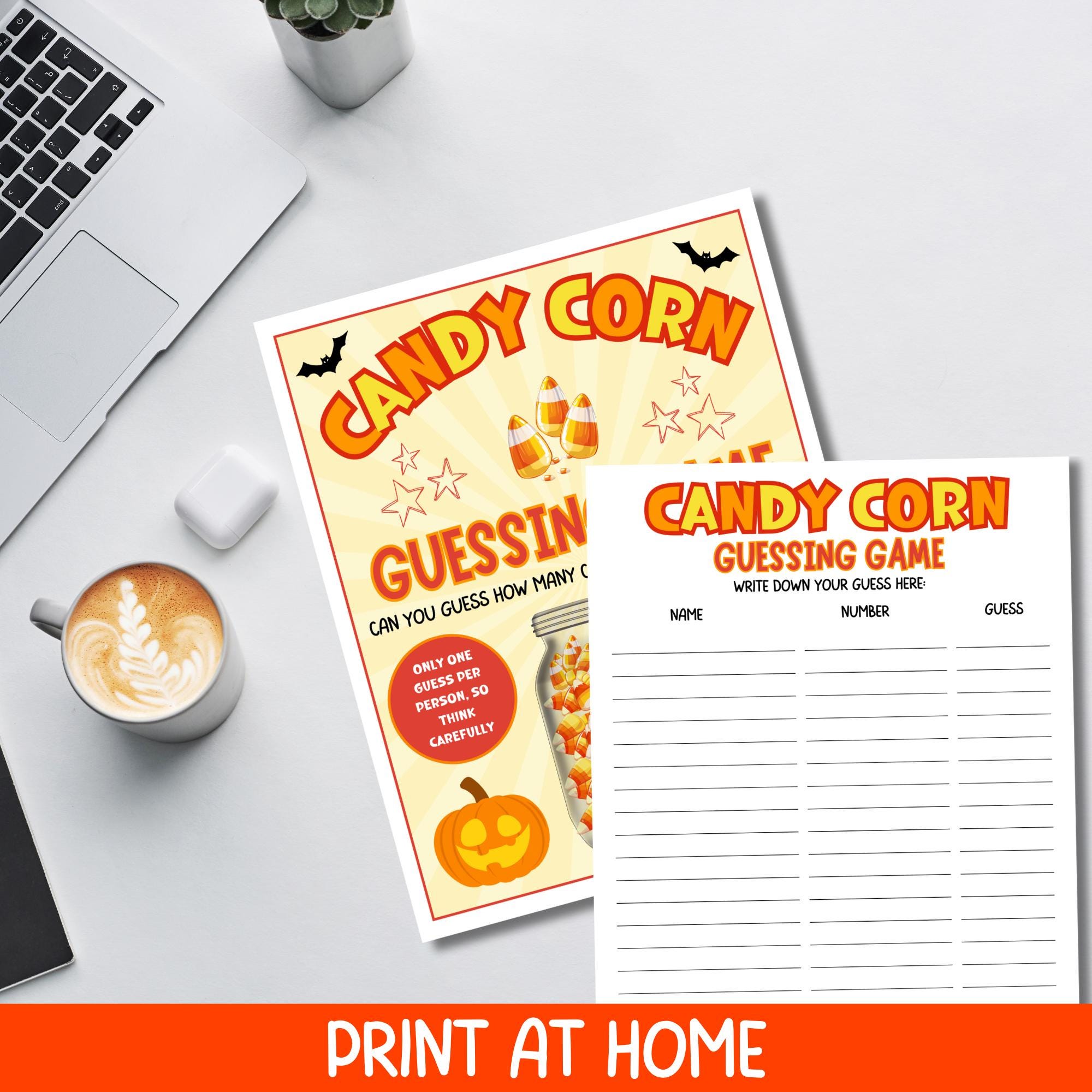 Candy Corn Guessing Game, Printable Halloween Activity, Fun Classroom ...