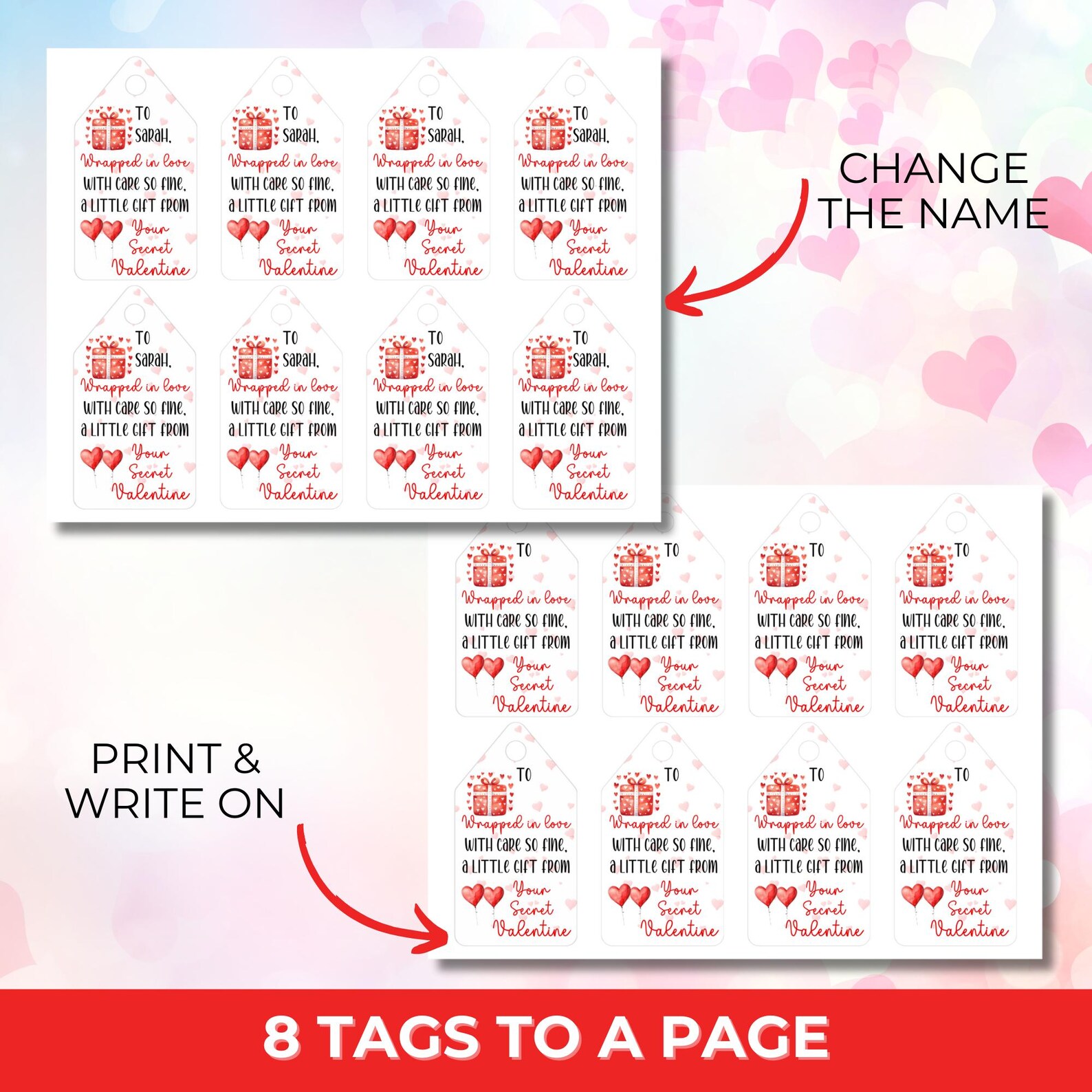 Secret Valentine Gift Exchange Ideas, Editable Template for Parties ...