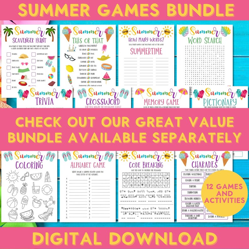 Summer Trivia Quiz Game Printable Activity Pool Party - Etsy