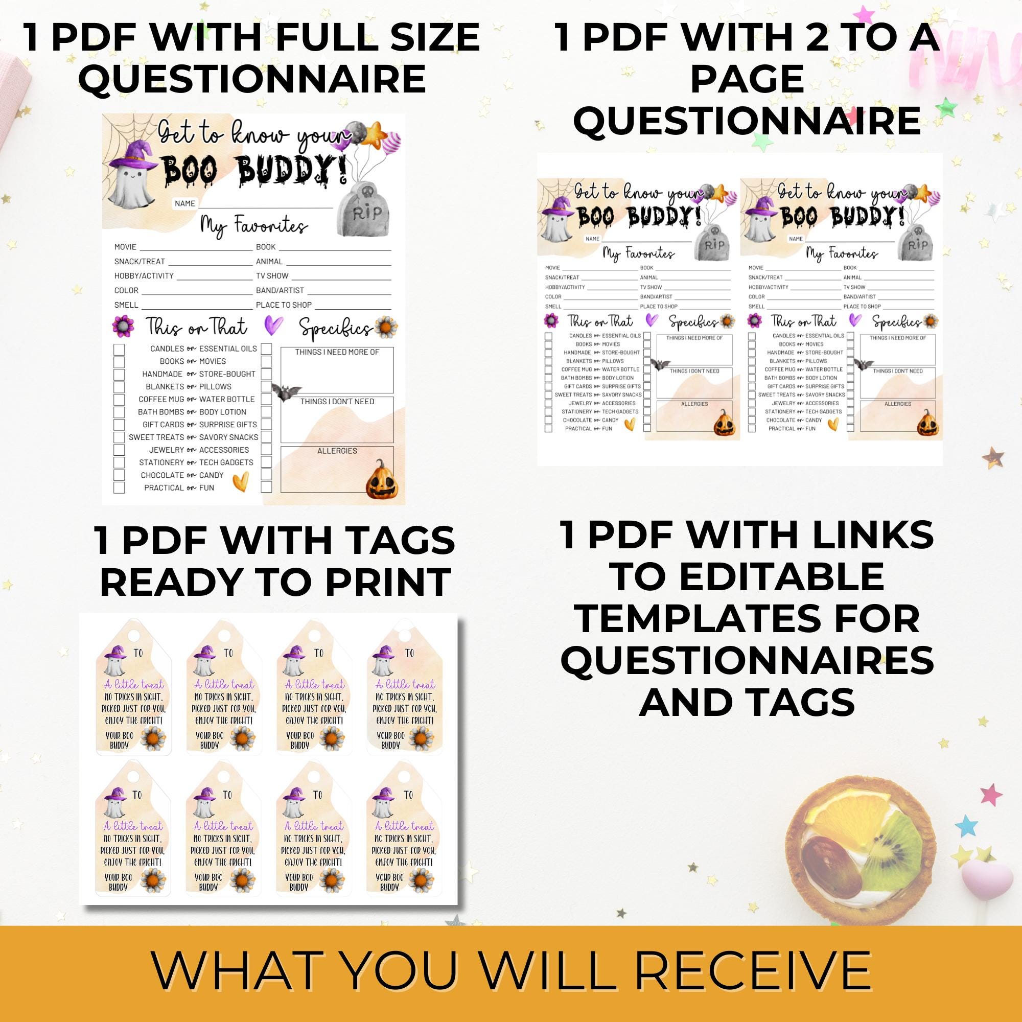 Halloween Questionnaire, Editable Boo Buddy Printable, Boo Basket Gift ...