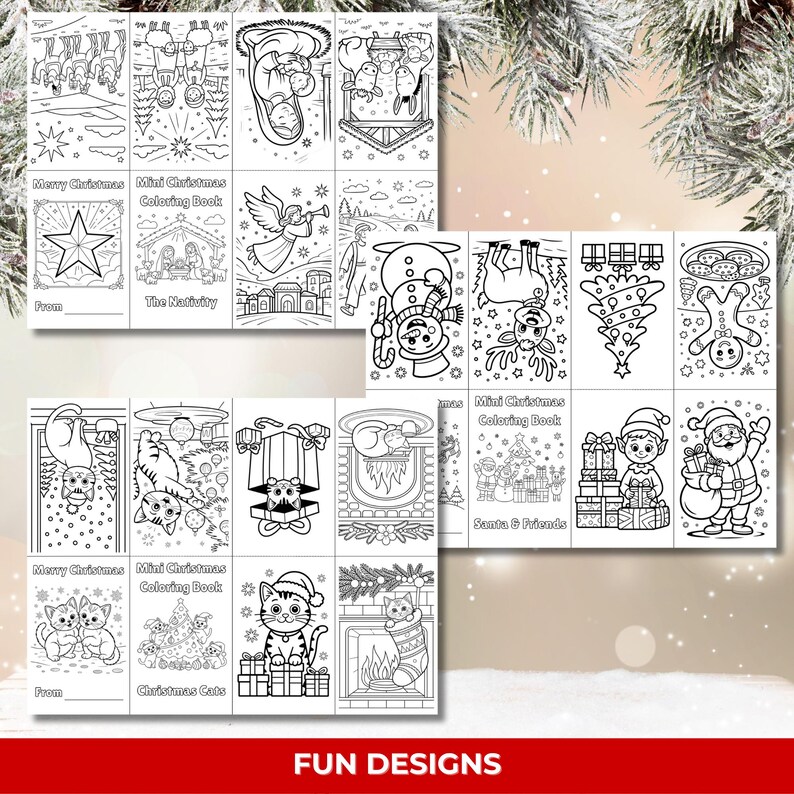 Mini Christmas Coloring Book Bundle (set of 8) – Printable Christmas ...