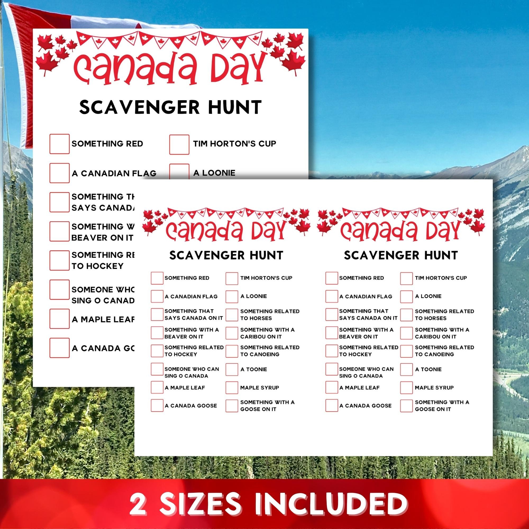 Canada Day Scavenger Hunt Game Printable Instant Download - Etsy