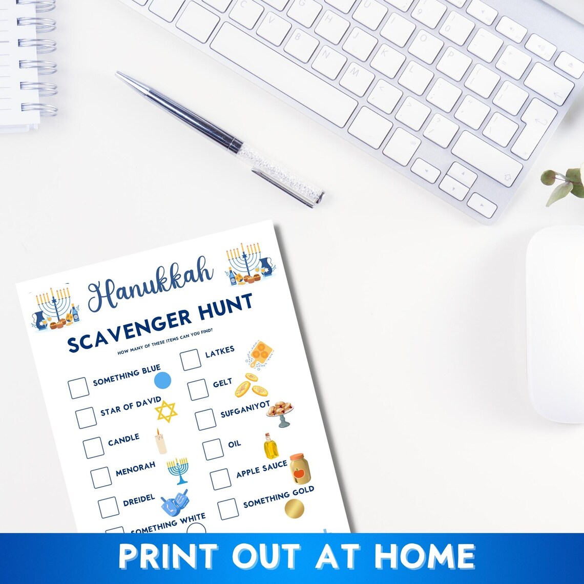 Hanukkah Scavenger Hunt Game, Printable Party Game, Editable Digital ...