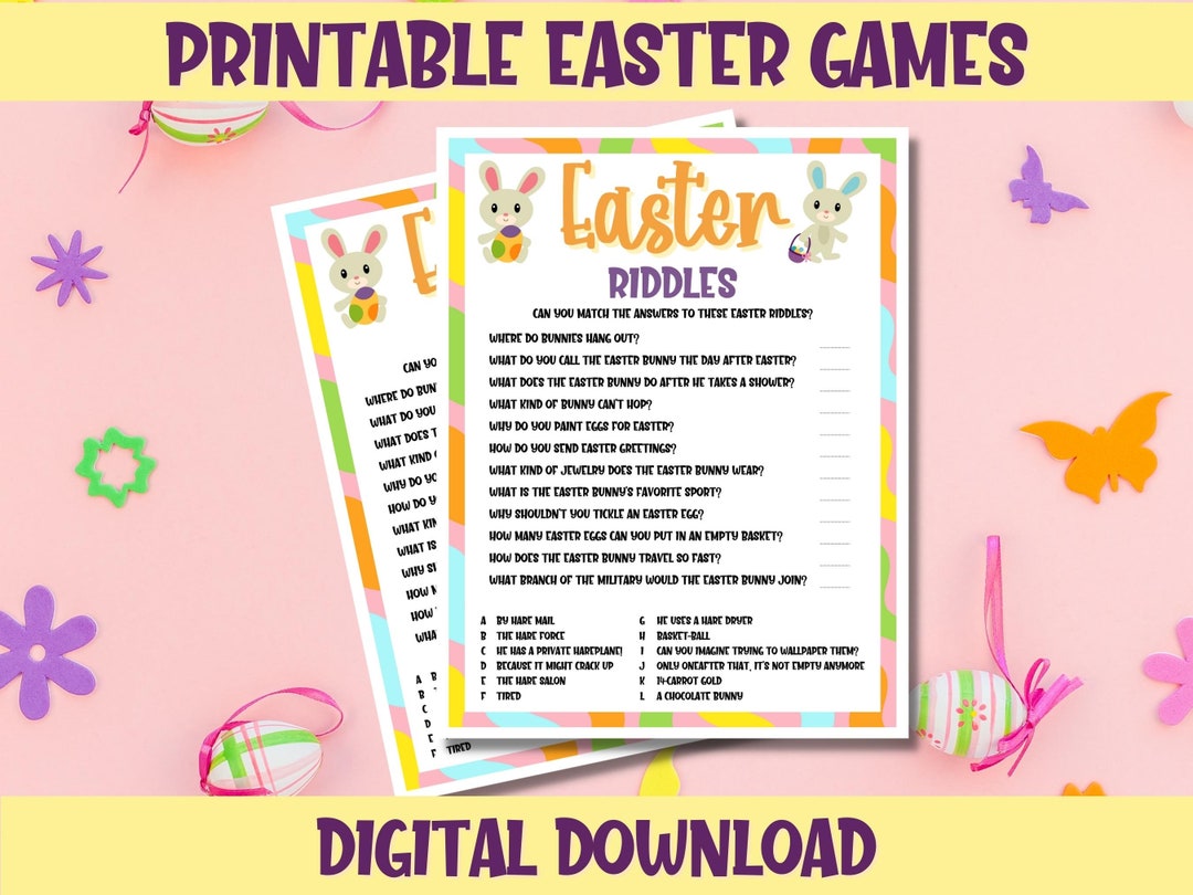 Printable Easter Riddles Game, Fun for Children and Adults, Jokes ...