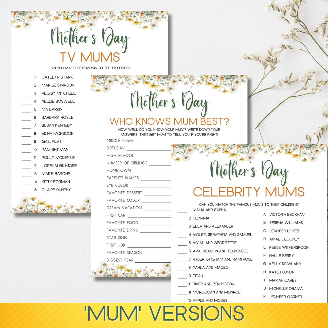 Mother's Day Activities Bundle, Printable Games, Mother's Day Quiz ...