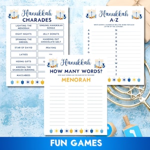 Hanukkah Games Bundle, Printable Family Activities for Kids and Adults ...