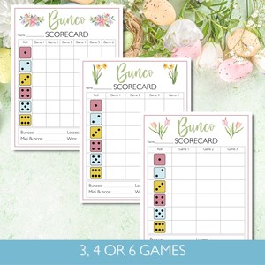 Easter Bunco Score Sheets, Printable Bunco Game, Spring Bunco Party ...