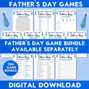 Printable Father's Day Game, Who Knows Dad Best, Family Game Night ...