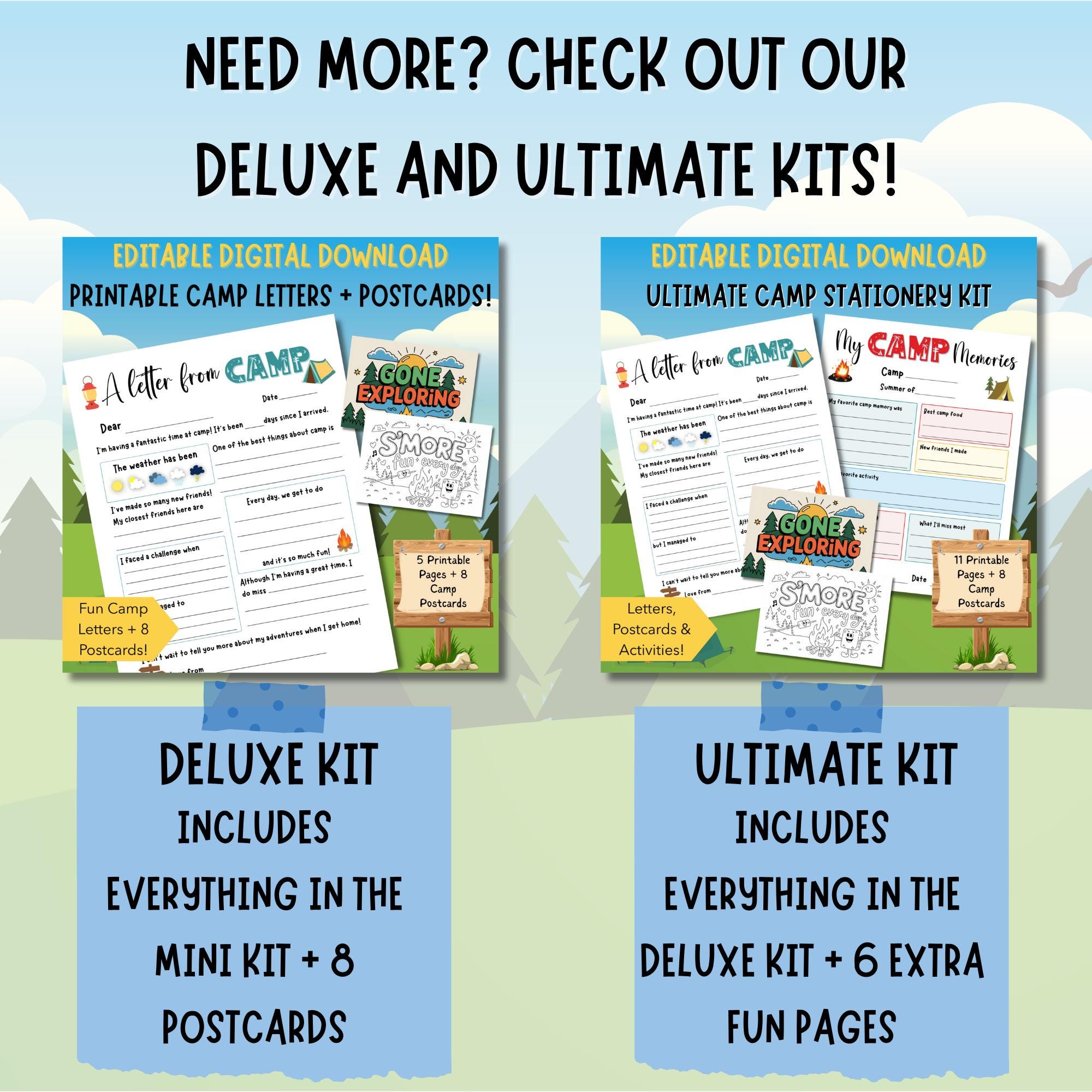 Printable Camp Letter for Kids, Summer Camp Stationery Set, Fill-in-the ...
