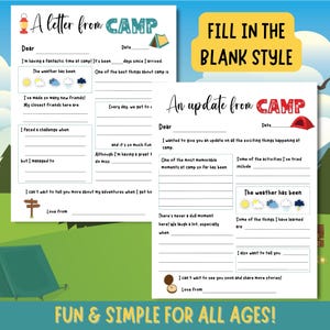 Printable Camp Letter for Kids, Summer Camp Stationery Set, Fill-in-the ...