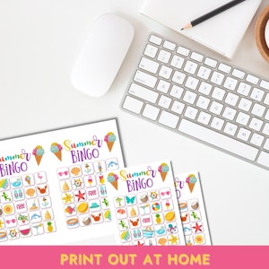 Summer Party Printable Bingo Game, 50 Cards, Family Fun, End of School ...