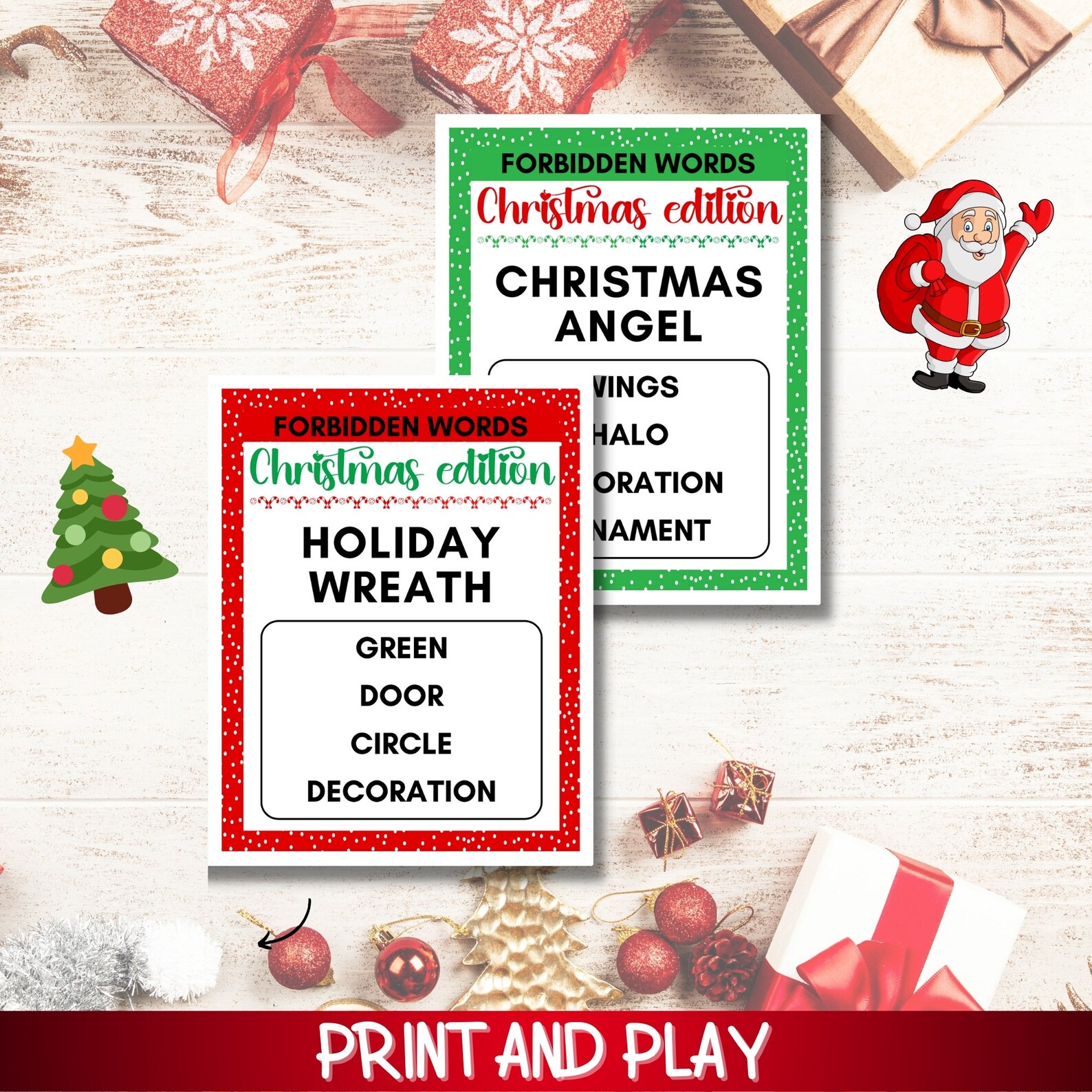 Christmas Forbidden Words Game | Holiday Party (digital Download) - Etsy