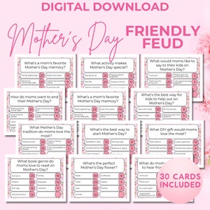 Mothers Day Friendly Feud, Family Game Night, Mothers Day Trivia Game ...