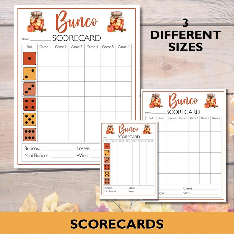 Fall Bunco Cards, Editable Printable Dice Game Set, Watercolor Fall ...