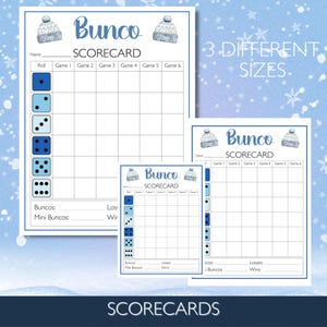 Winter Bunco Score Sheets, Printable Holiday Party Game, Fun Family ...