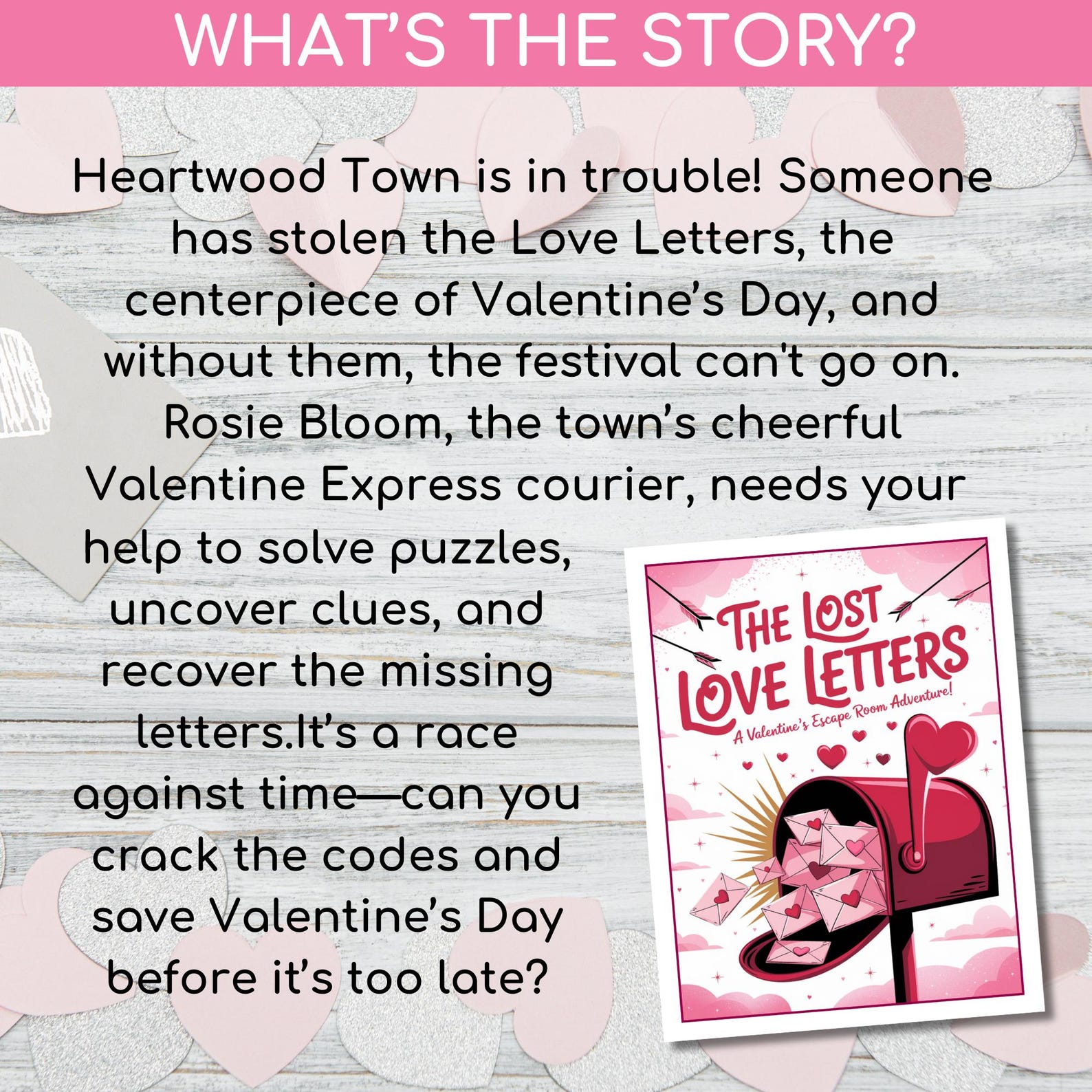 Valentine's Day Escape Room Kit, DIY Printable Game for Kids, Perfect ...