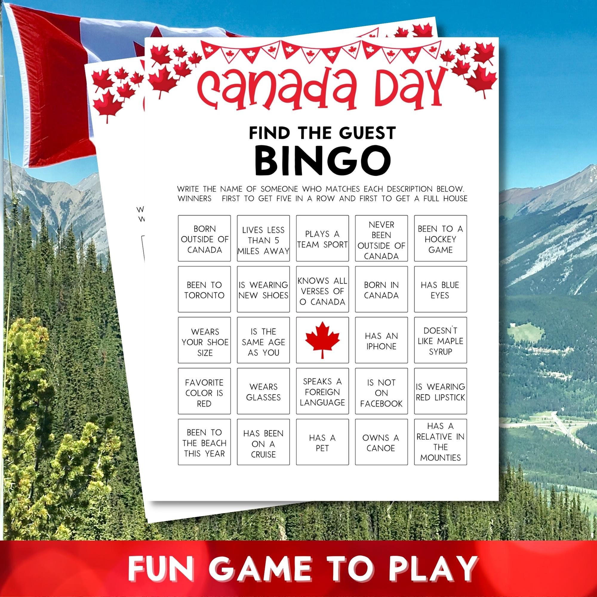 Canada Day Find the Guest Bingo Game Printable Instant - Etsy