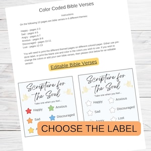 DIY Color Coded Bible Verse Jar Kit, Printable Scriptures, Christian ...