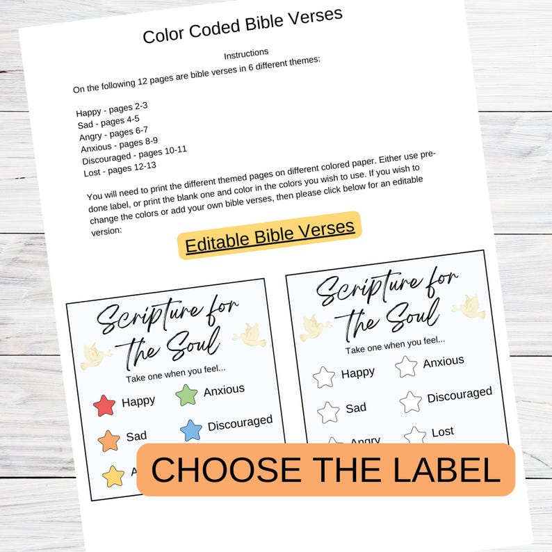 DIY Color Coded Bible Verse Jar Kit, Printable Scriptures, Christian ...