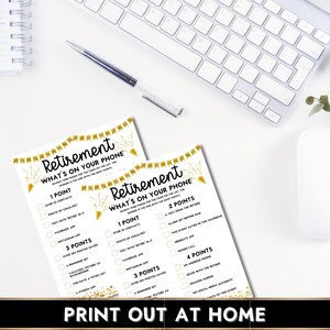 Printable Retirement Party What's on Your Phone Game, Icebreaker, Work ...