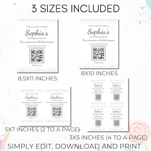 Cashapp Birthday Poster: Editable QR Code Gift, Teen Printable (digital ...