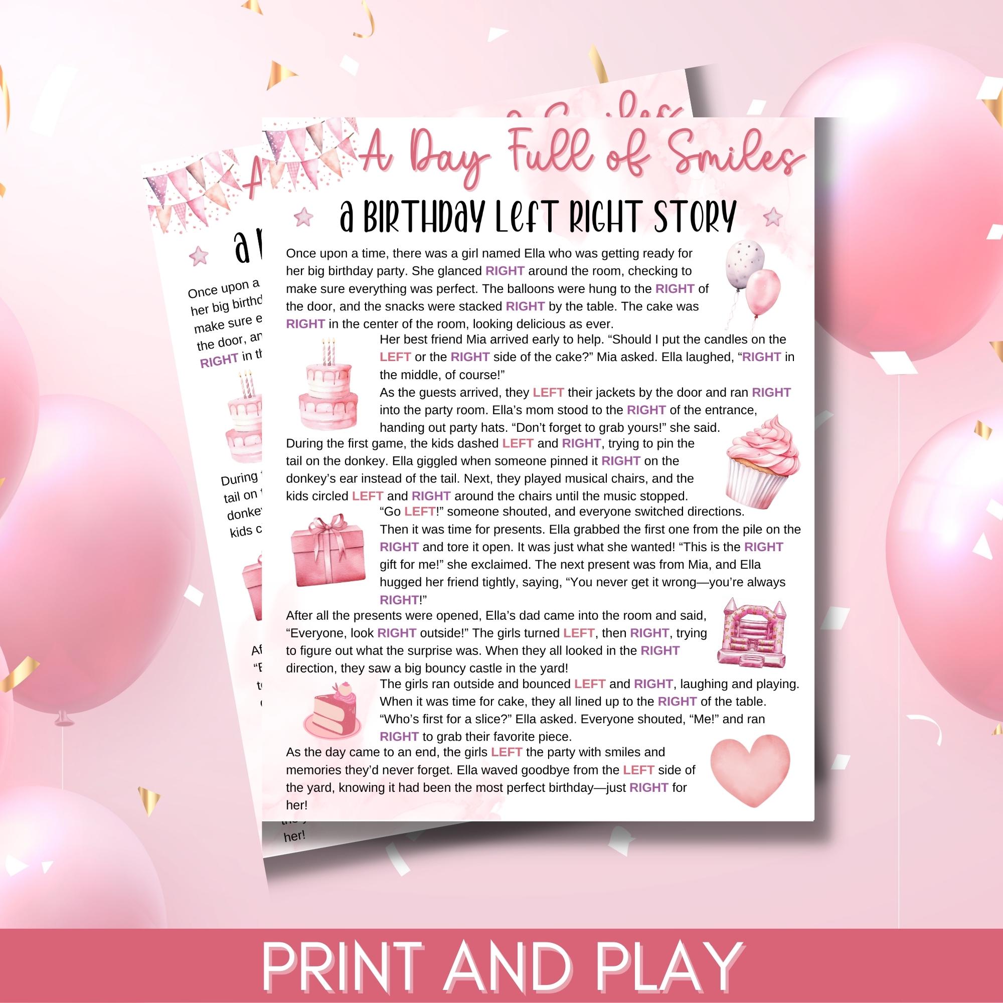 Left Right Birthday Game, Pass the Prize, Pink Birthday Girl Game, Fun ...