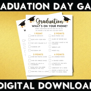 Printable Graduation Party What's on Your Phone, College, High School ...