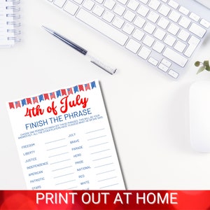 4th of July Party Games Bundle, Instant Download, USA Independence Day ...