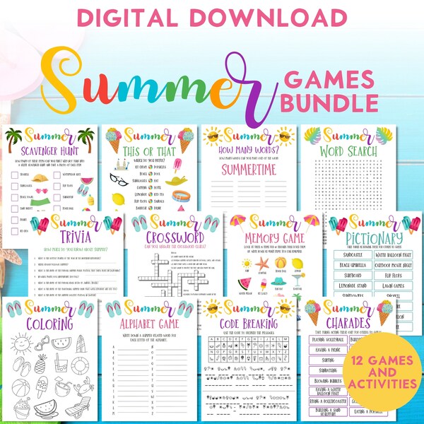 Luau Party Game Bundle, Printable Luau Games, Luau Party Games for ...