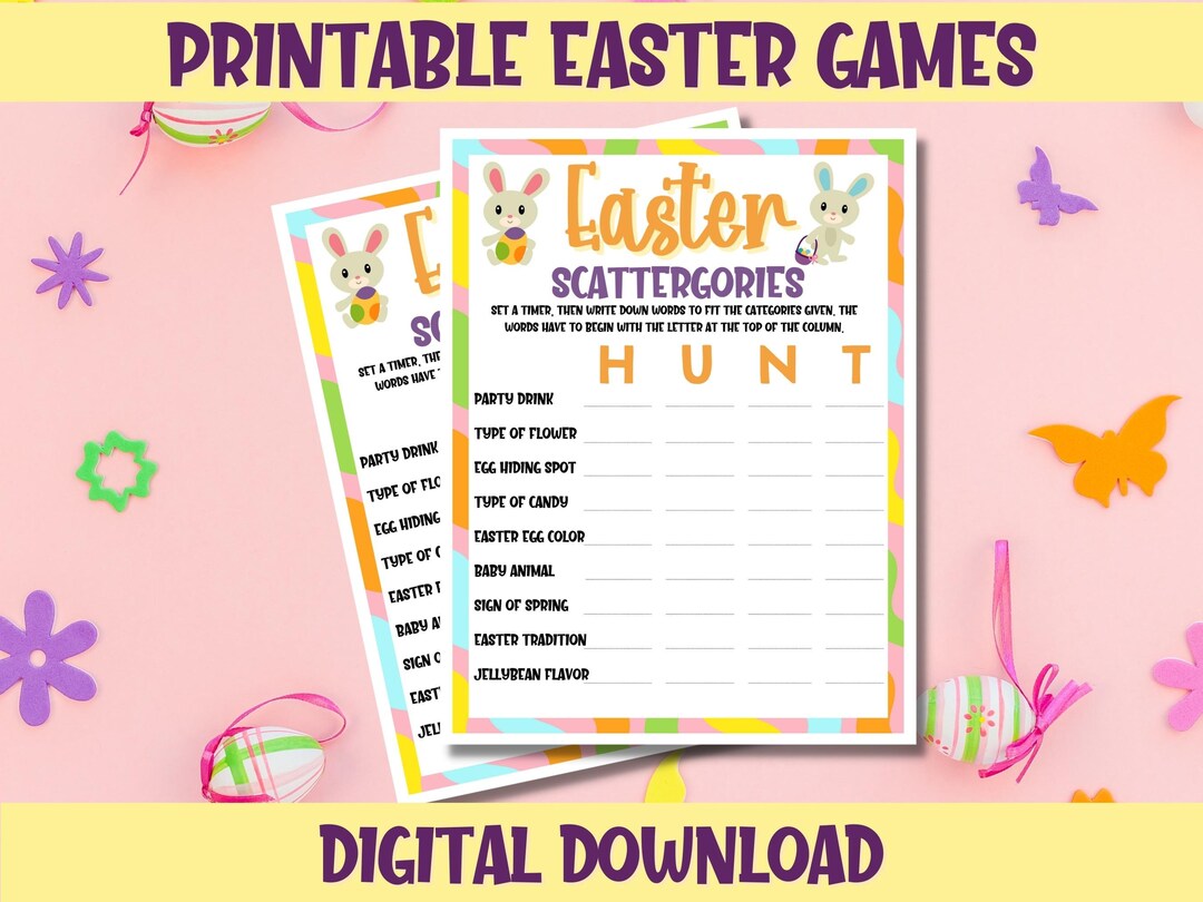 Printable Easter Scattergories Game, Fun for Children and Adults ...