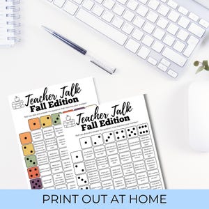 Back to School Teacher Icebreaker Game, Printable Teacher Dice Activity ...