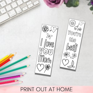 Mother's Day Coloring Bookmarks Printable – DIY Gift for Mom From Kids ...