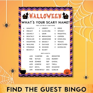 Printable Halloween What's Your Scary Name Activity, Party Game ...