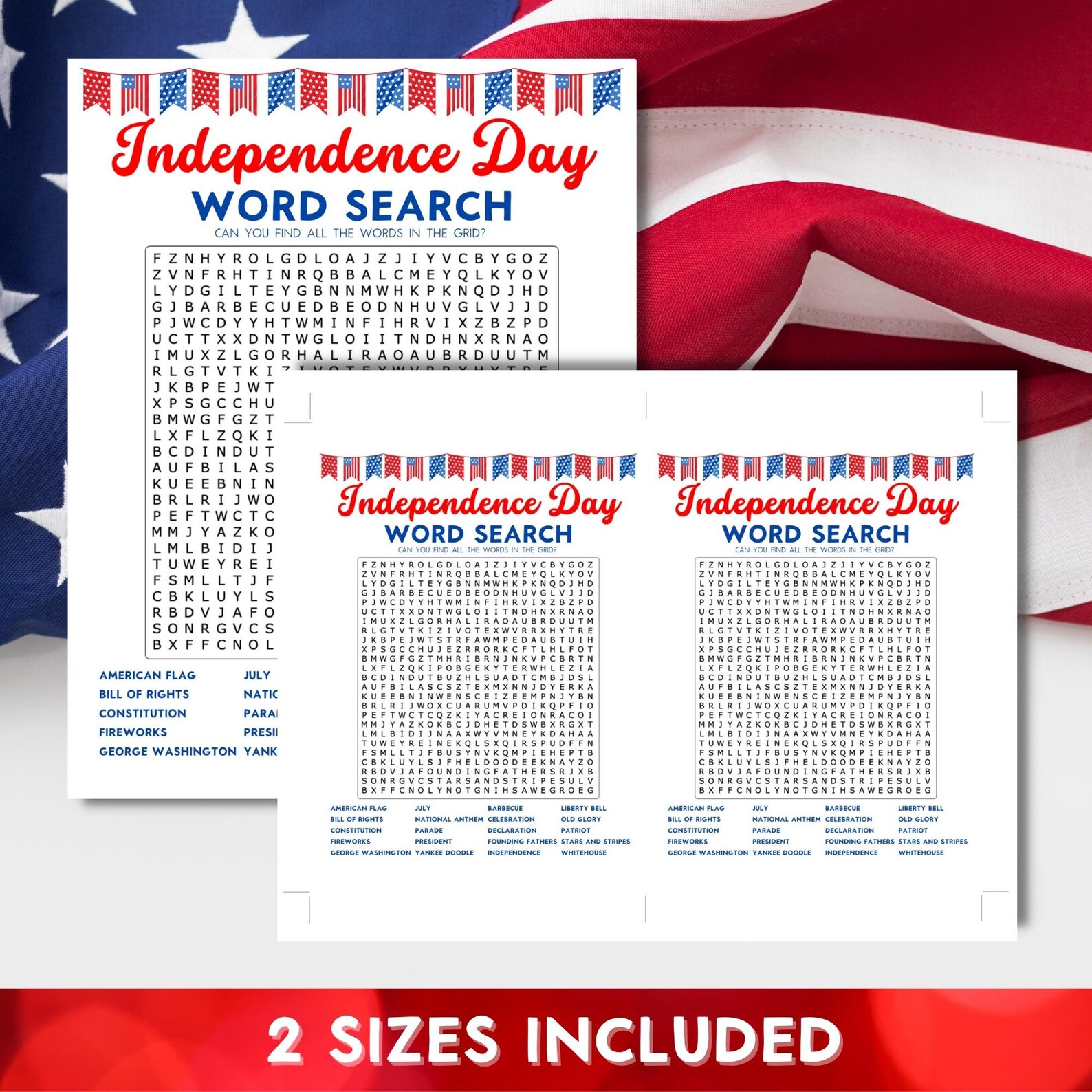 Printable Independence Day Word Search Game Family Fun - Etsy