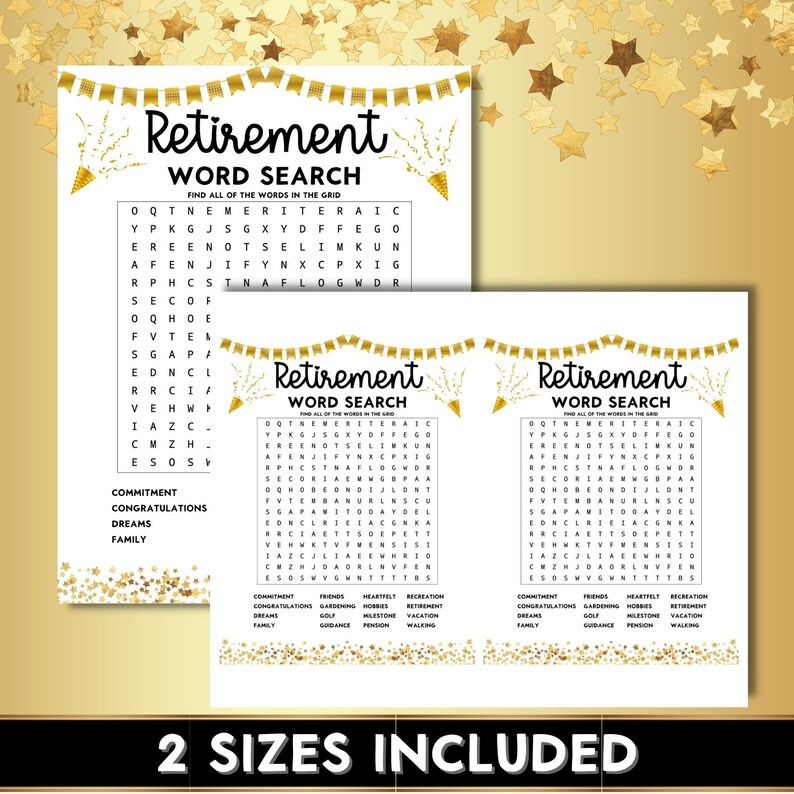 Printable Retirement Party Word Search Game Icebreaker Work - Etsy