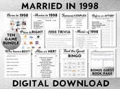 Anniversary Trivia. Party Keepsake Game. Anniversary Party Game ...