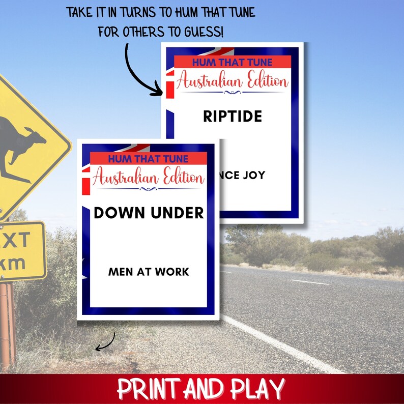 Australia Day Party Game, Hum That Tune, Australia Themed Games ...