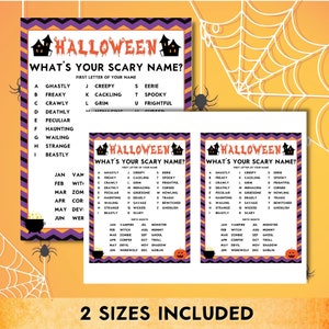 Printable Halloween What's Your Scary Name Activity, Party Game ...