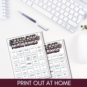 2000s Rap Music Bingo, 75 Songs 100 Cards, Printable Hip Hop Rnb Party ...