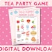 Tea Party Printable Memory Game, Girls Birthday Party, Afternoon Tea ...