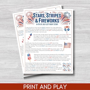 Left Right 4th of July Game – Printable Party Fun – Stars, Stripes ...
