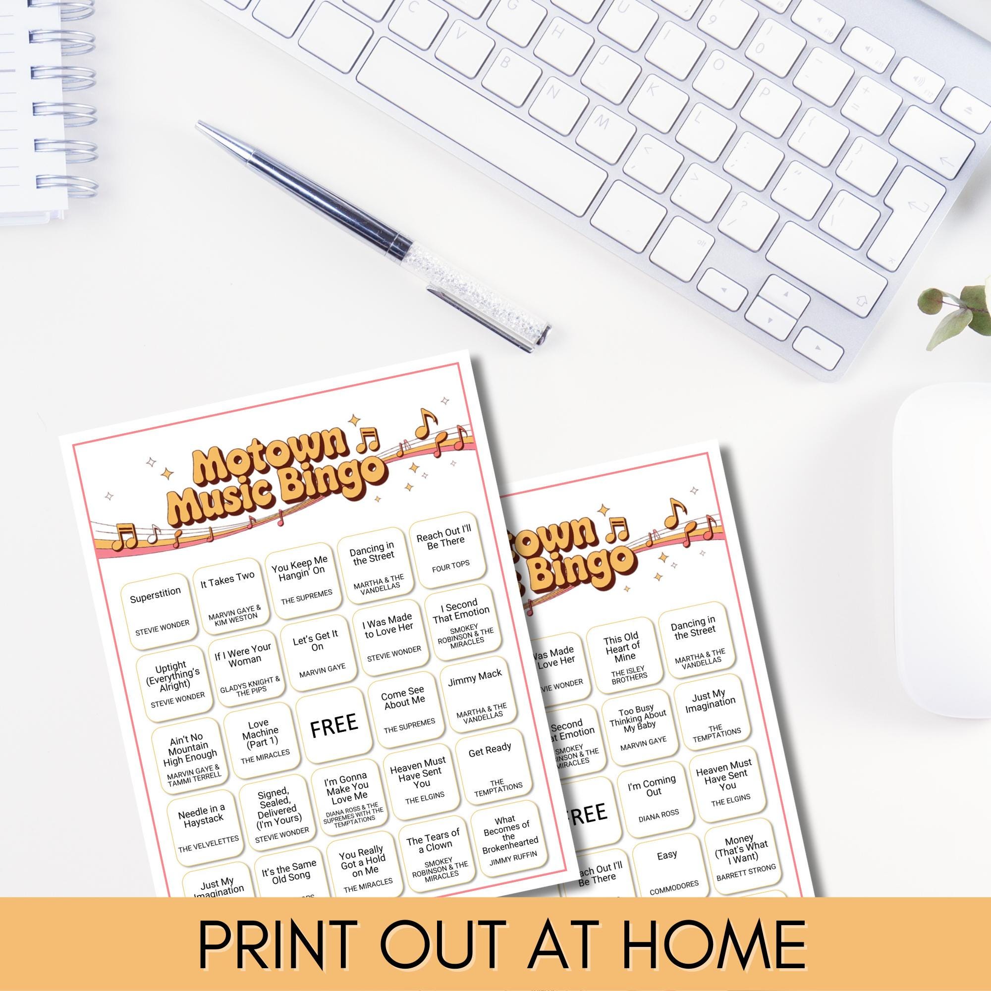 Motown Music Bingo Game - Black History Month, 100 Cards (digital ...