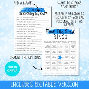 Teen Boy Birthday Party Games - Fun Editable Printable Activities for ...