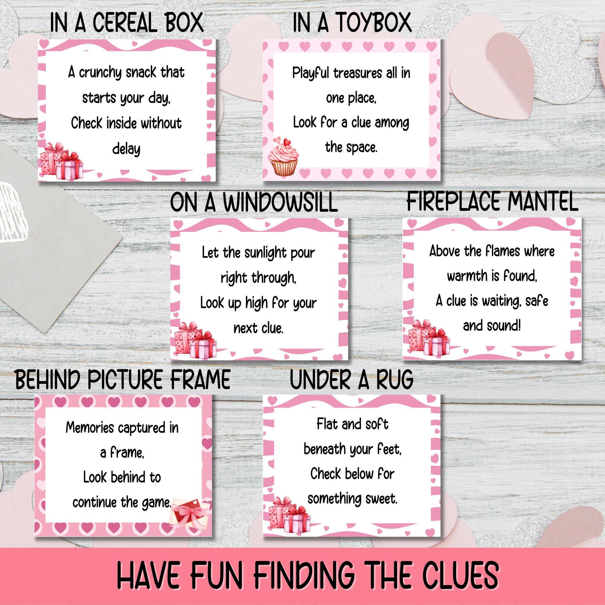 Valentines Scavenger Hunt for Kids, Indoor Valentine Game, Treasure ...