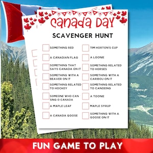 Canada Day Scavenger Hunt Game, Printable, Instant Download, Party Game ...