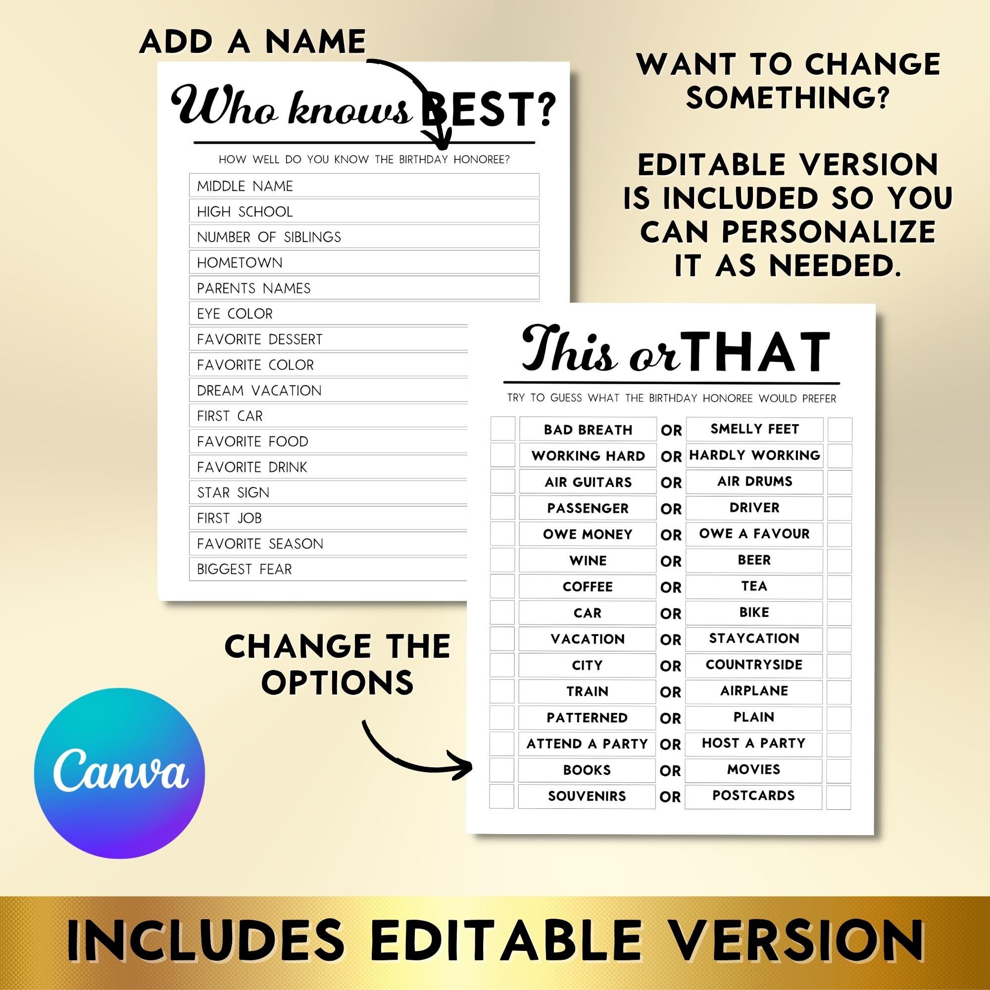 67th Birthday Party Games, Born in 1959 Trivia, Music Quiz (printable ...