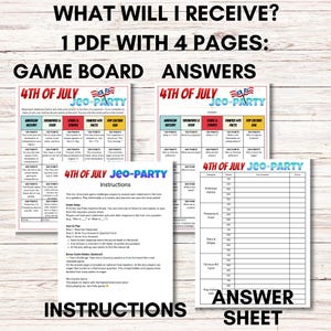 4th of July Trivia Game – Printable Jeo-party Quiz, Editable Canva ...